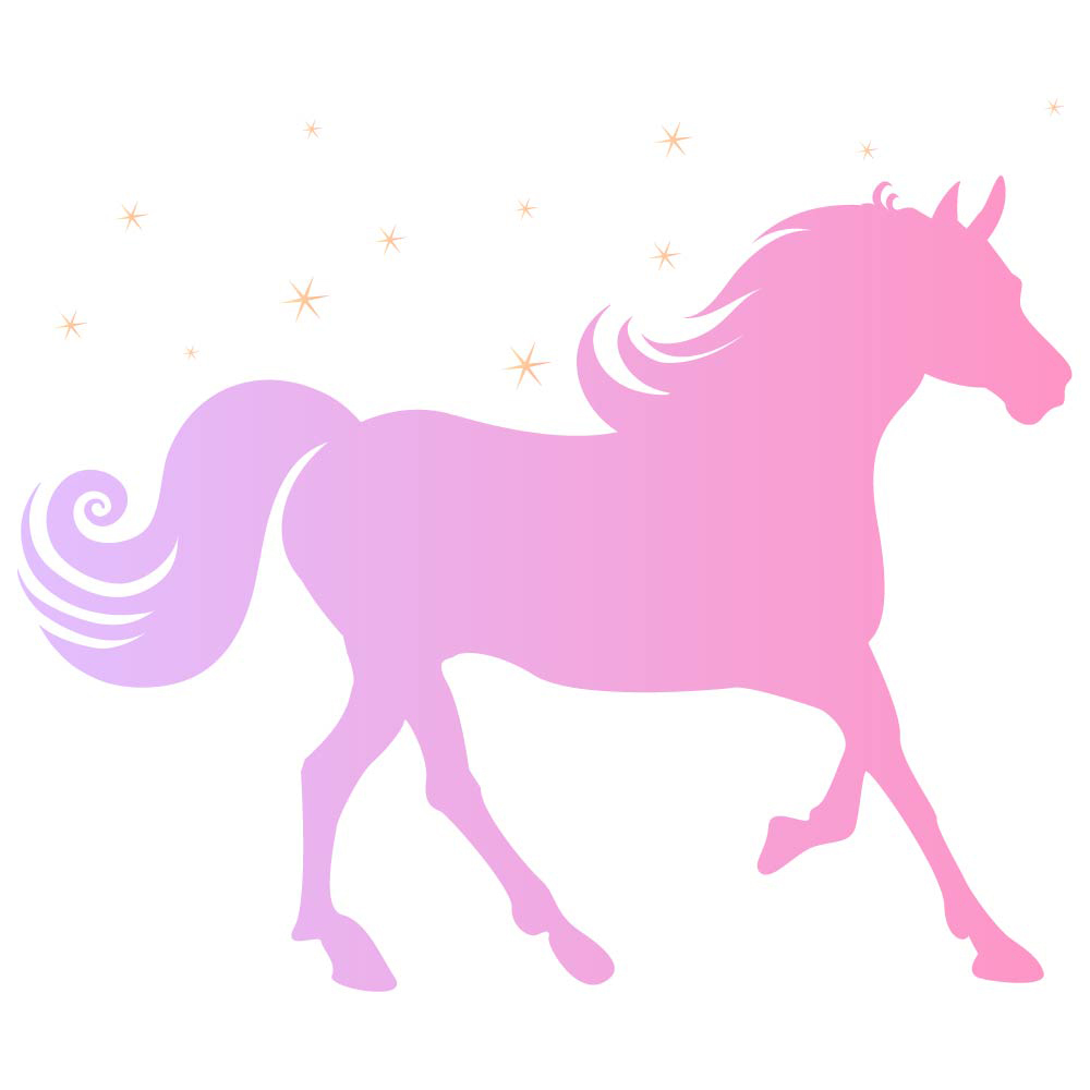 Etiqueta Engomada de Pared Caballo Rosa WS-44143